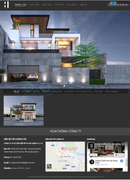 Bàn giao website thiết kế nhà đẹp Hiliki Tam Kỳ, Quảng Nam